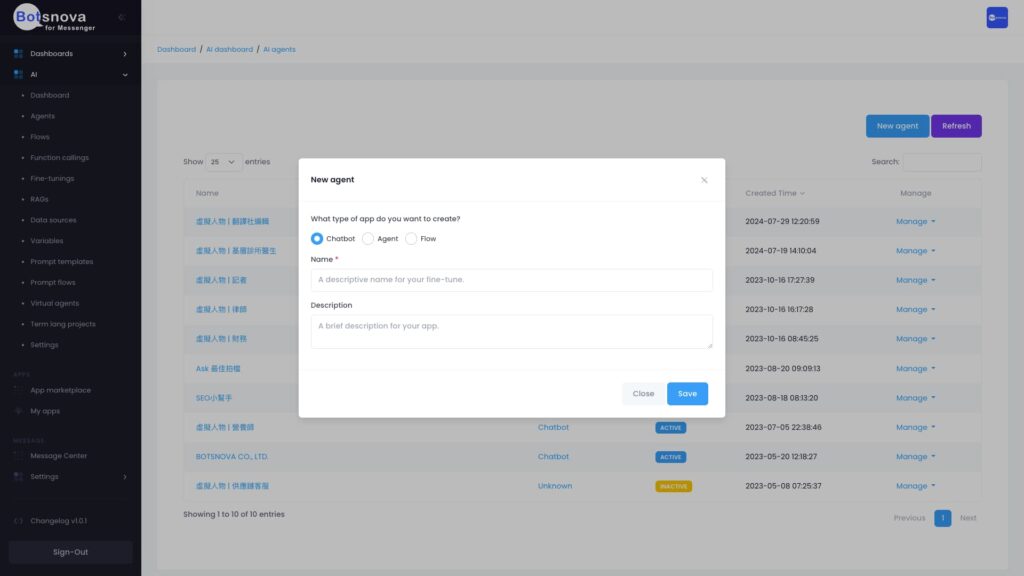 Agent 的建立流程以及模型選擇 | 操作教學 - Labs of Botsnova