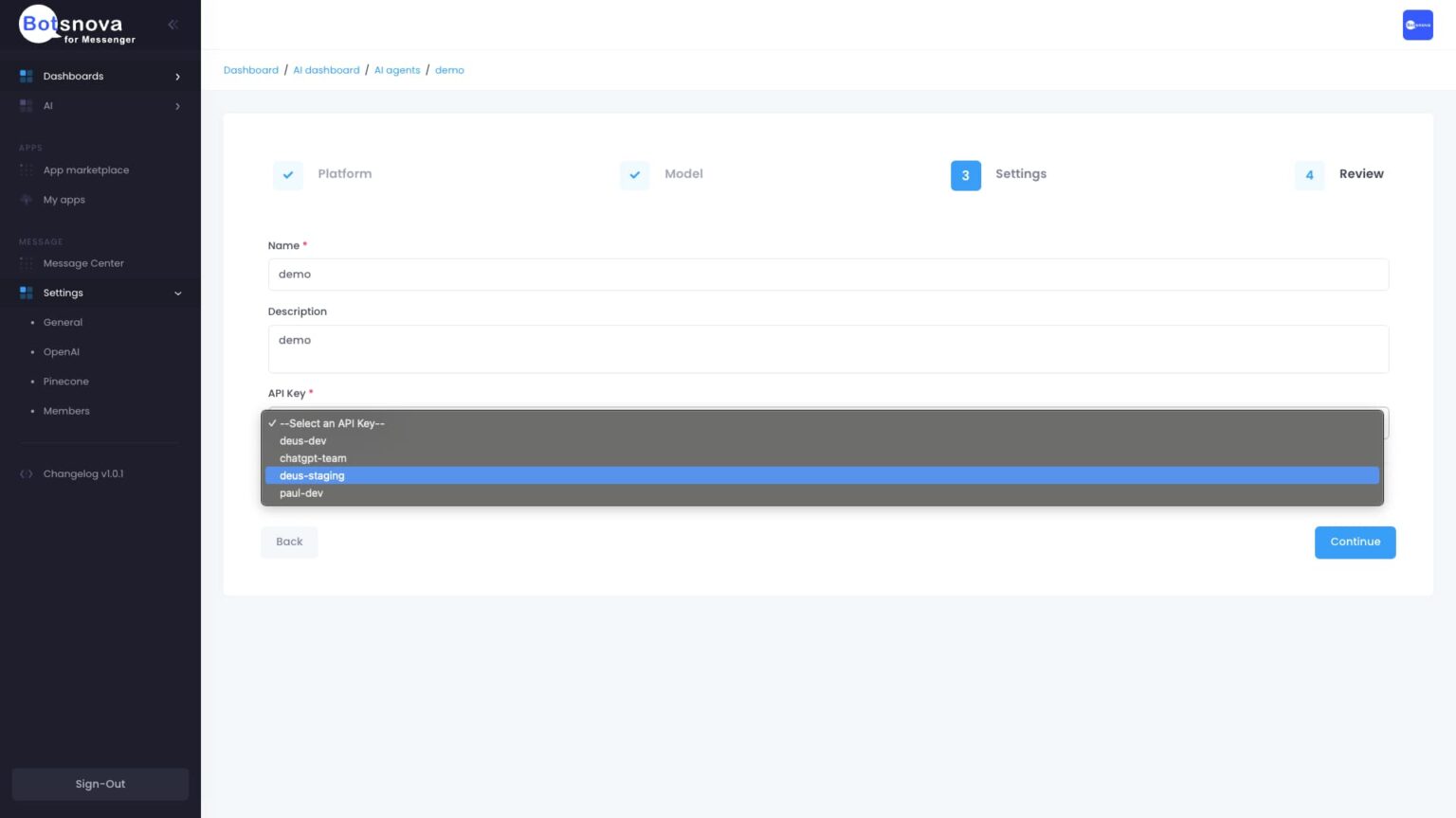 Agent 的建立流程以及模型選擇 | 操作教學 - Labs of Botsnova
